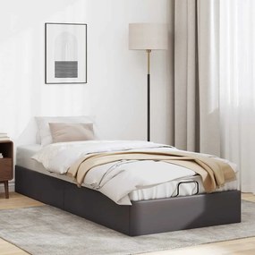 Osmanský rám postele bez matrace šedá 90x200 cm umělá kůže 3310782