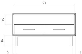 TV stolek z dubového dřeva v přírodní barvě 90x50 cm Abies – The Beds