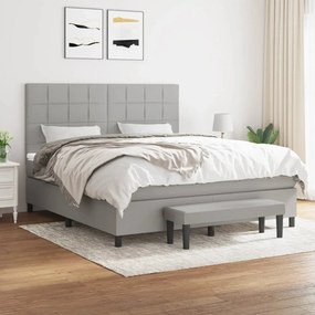 Box spring postel s matrací světle šedá 180 x 200 cm textil 3136613