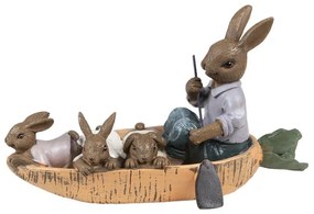 Králík s malými králíčky na loďce z mrkve - 17*7*10 cm
