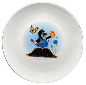 Dětský porcelánový talíř mělký Krtek a kalhoty, průměr 210 mm,  THUN 1794, 1 ks