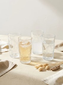 Sinsay - Sada sklenic s reliéfním vzorem palem 4 pack - clear