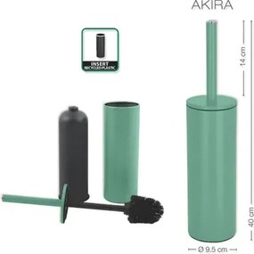 Spirella AKIRA WC štětka matná zelená / ocel / doprodej