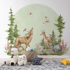 Gario Dětská nálepka na zeď Inhabitants of the forest - jelen a srnka Rozměry: 95 x 73 cm