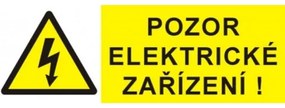 Samolepka pozor elektrické zařízení blesk v trojúhelníku (žlutá) 90x32mm