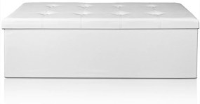 Casaria Taburet (lavice) bílý s úložným prostorem 115 x 38 x 38 cm 101621