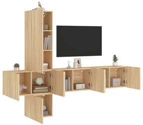 5dílná obývací stěna dub sonoma kompozitní dřevo