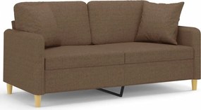2místná pohovka s polštáři hnědá 140 cm textil 3200912