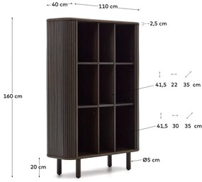 Tmavě hnědá skříňka v dekoru jasanu s posuvnými dveřmi 110x140 cm Mailen – Kave Home