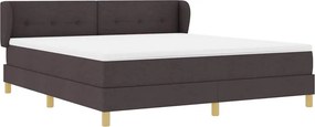 Postel s boxspringem s čelo Tmavě hnědá 180 x 200 cm textil 3340230