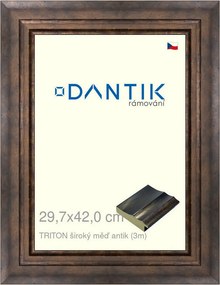 DANTIK rámeček 29,7x42 | TRITON široký měď antik (Plexi Čiré)
