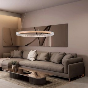 Toolight Závěsné LED osvětlení Crystal LE4 MS009-CP růžová zlatá 59 cm
