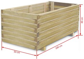 vidaXL Marketos Vyvýšený záhon 100 x 50 x 40 cm dřevo obdélníkový