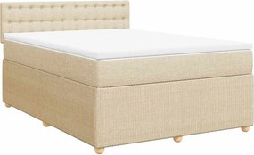 Box spring postel s matrací krémová 160x200 cm textil 3287526