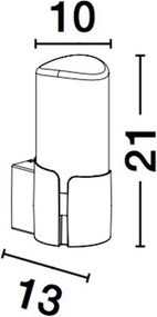 NV 9209211 Venkovní nástěnné svítidlo PYRO tmavě šedý hliník bílý akryl E27 1x12W 220-240V IP54 bez žárovky - NOVA LUCE