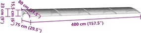 Vchodová stříška černá 400 x 75 cm polykarbonát 153599