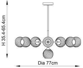 Endon 104051 - Lustr na tyči ALLEGRA 8xE14/7W/230V lesklý chrom