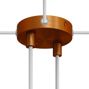 creative cables Malý válcový kovový stropní baldachýn se 2 středovými a 4 bočními otvory v sadě Barva komponentu: Matná měď, Kabelová průchodka: Válcová