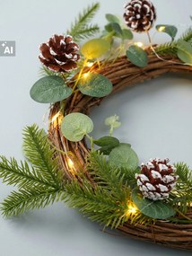 Sinsay - Vánoční dekorativní věnec s LED světly - vícebarevná