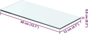 Policová deska sklo čiré 40x12 cm 243812