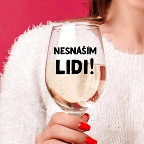 Sklenice na víno 450ml - Nesnáším lidi