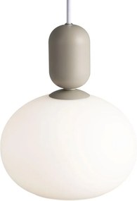 Elegantní jemné závěsné svítidlo Notti moka s černým kabelem