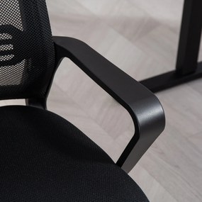 HOMCOM Křeslo do Kanceláře s Mřížkovaným Potahem, Ergonomické Křeslo na Schůzky s Kluznou Podlahou, pro Zasedací Místnost, Ložnici, Čekárnu, Recepce,