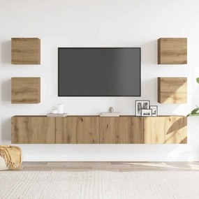 Nástěnné TV skříňky 6 ks dub artisan kompozitní 3328970