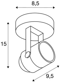 SLV 132021 Spot 79, nástěnné/stropní svítidlo, 1x GU10 max. 50 W, bílé, průměr 8,5cm
