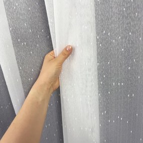 Voálová﻿ hotová záclona s krajkou bílá 9233 různé velikosti