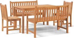 5dílný zahradní jídelní set masivní teakové dřevo 3157152