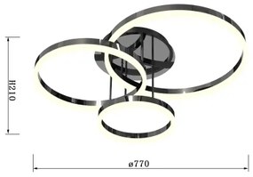 Wofi 9049-405 - LED Stmívatelný přisazený lustr PERPIGNAN LED/51W/230V