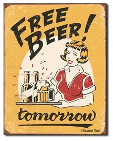 Plechová cedule Moore - Free Beer 40 cm x 32 cm