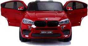 LEAN CARS Elektrické autíčko BMW X6M pro děti červené lakované LED MP3