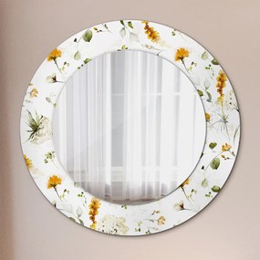 Kulaté dekorativní zrcadlo na zeď Polní květiny fi 50 cm