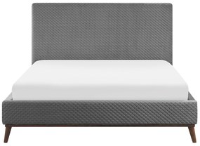 Čalouněná postel šedá 160 x 200 cm BAYONNE Beliani