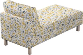Potah na přídavný šezlong IKEA Karlstad, krátký barva žlutá látka pletený vzor, vzorované