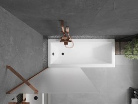 Mexen Next, vanová zástěna 1-křídlová 80 x 150 cm, fixní křídlo, 6 mm námraza sklo, růžové zlato profil, 895-080-000-00-30-60