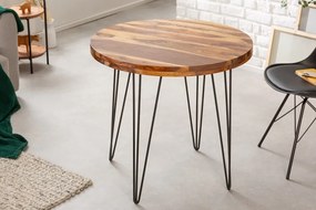 Designový kulatý jídelní stůl Elegant 80 cm Sheesham