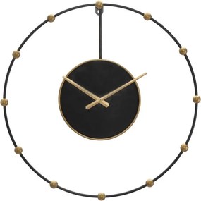 Kovové nástěnné hodiny Pearl 61 cm černé/zlaté