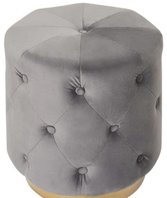 Sametový puf ⌀ 40 cm šedý CARROLLTON Beliani