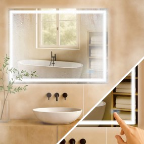 Koupelnové zrcadlo Jaffrey 60x80 bez Bluetooth – čiré sklo