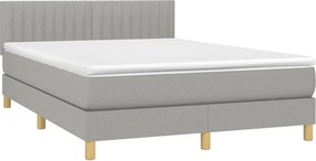 Box spring postel s matrací světle šedá 140 x 190 cm textil 3140769