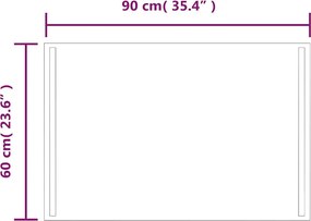Koupelnové zrcadlo s LED osvětlením 90 x 60 cm 151752
