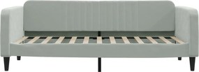 Válenda s přistýlkou a zásuvkami světle šedá 90 x 200 cm samet 3197111