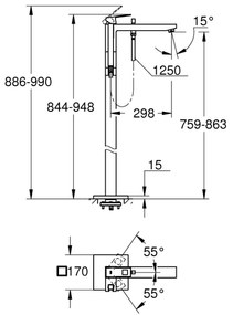 GROHE 23672001 - Vanová baterie EUROCUBE 298 mm lesklý chrom