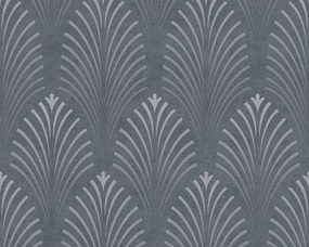 Vliesová tapeta grafická - šedá, černá, stříbrná, metalická 374822 / Tapety na zeď 37482-2 Pop Style (0,53 x 10,05 m) A.S.Création