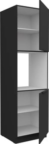 ARIA cc | vysoká skříňka 60 DP-210 2F na vestavnou troubu | 60 cm | ANTI FINGERPRINT povrch | černá