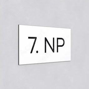 ACCEPT Označení podlaží "7. NP" - stříbrná tabulka - černý popis