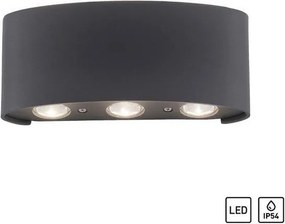 PN 9488-13 CARLO LED nástěnné svítidlo, 6-bodovkové, antracit, venkovní a vnitřní, dekorativní 3000K - PAUL NEUHAUS